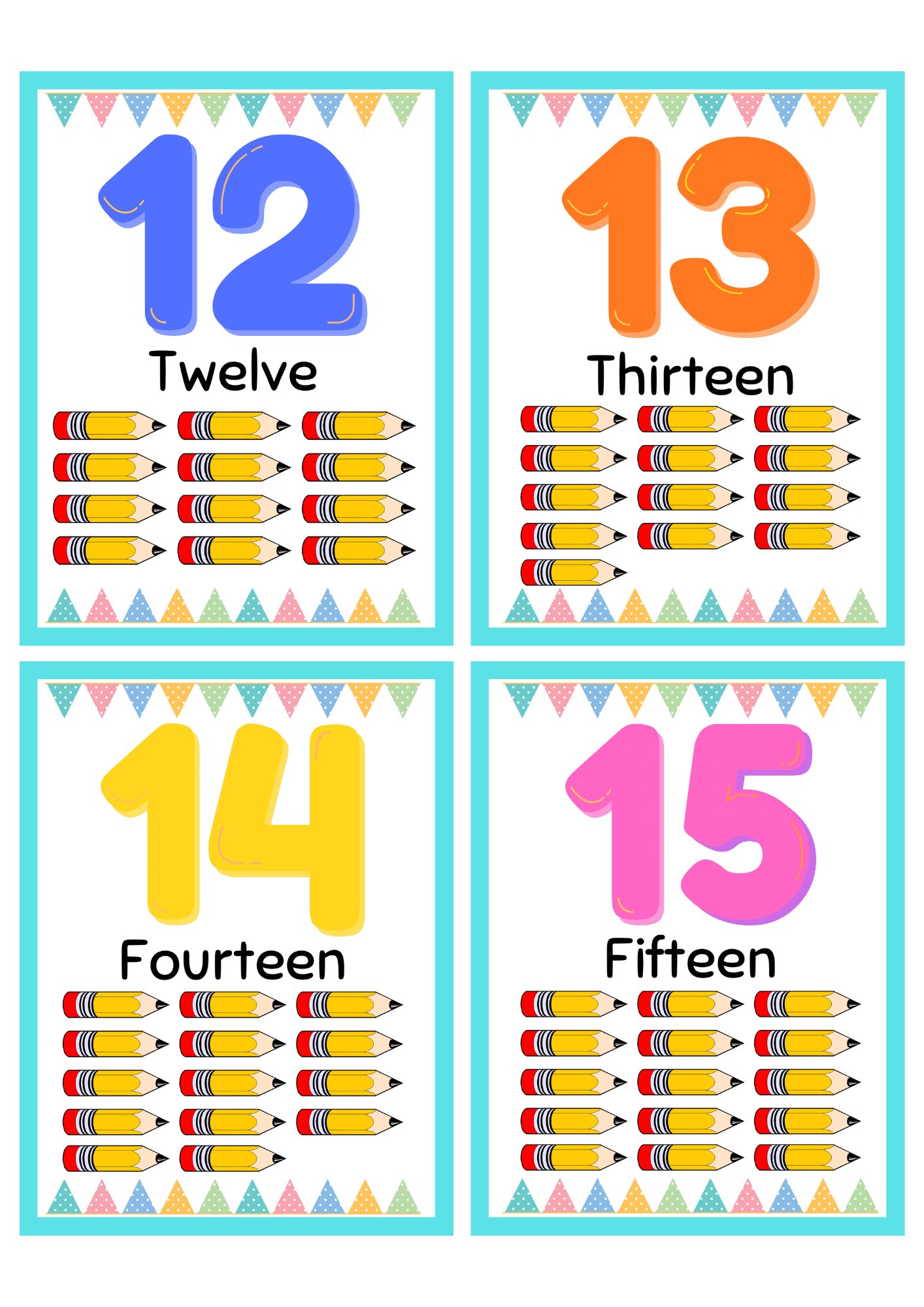 Number 0-20 Flashcard PDF Printable - WorksheetForKid