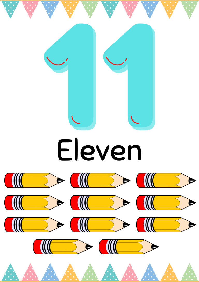 Free Number 11 Flashcard PDF Printable - WorksheetForKid