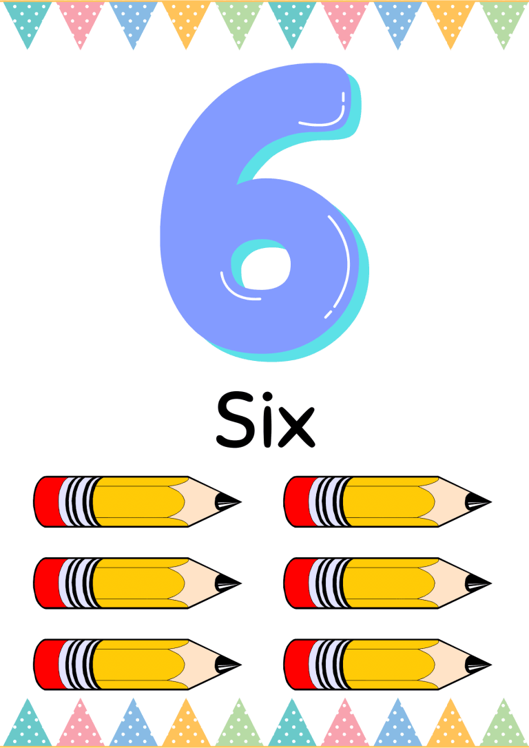 Free Number 6 Flashcard PDF Printable - WorksheetForKid