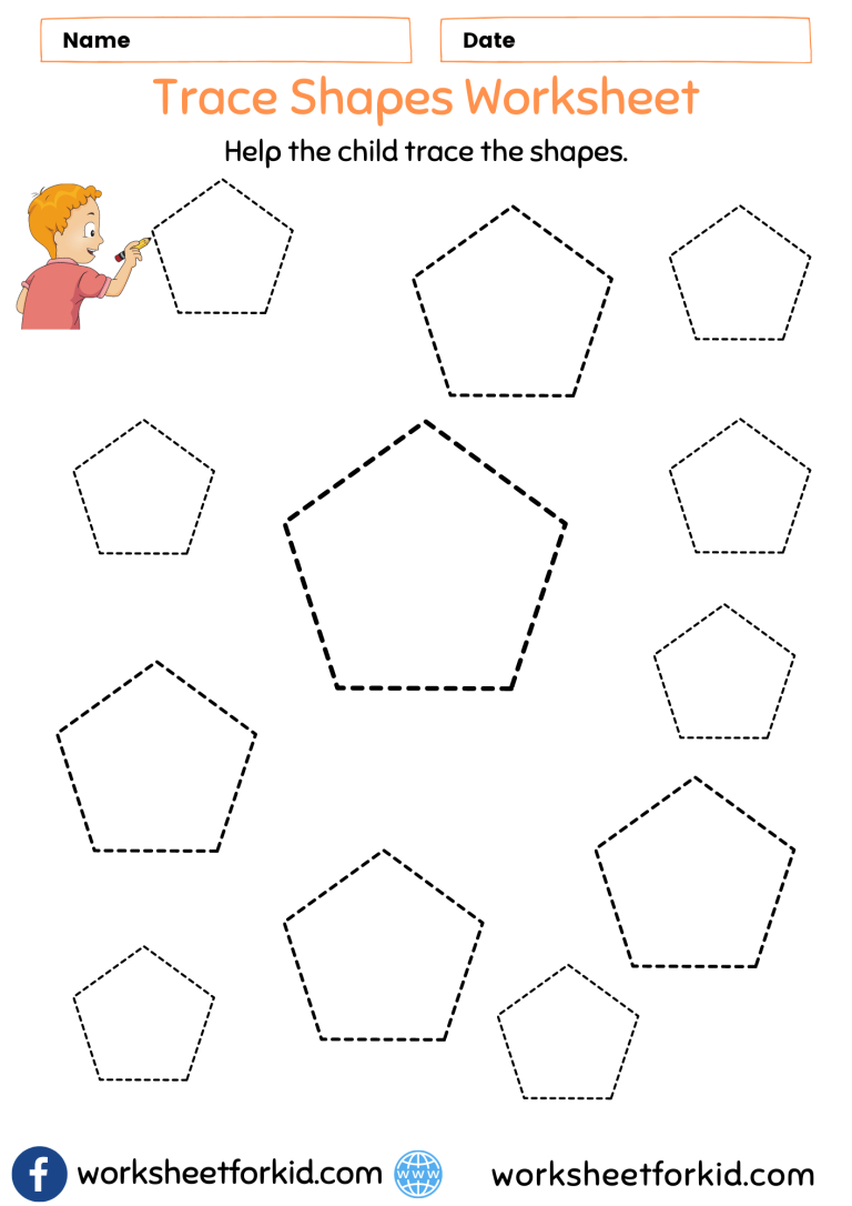 Trace Shapes Worksheet Square - WorksheetForKid