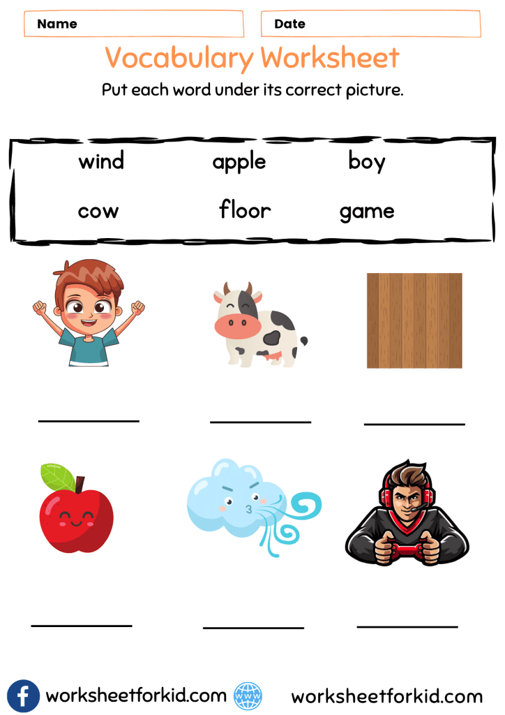 Fruits Vocabulary Worksheet PDF-2 - WorksheetForKid