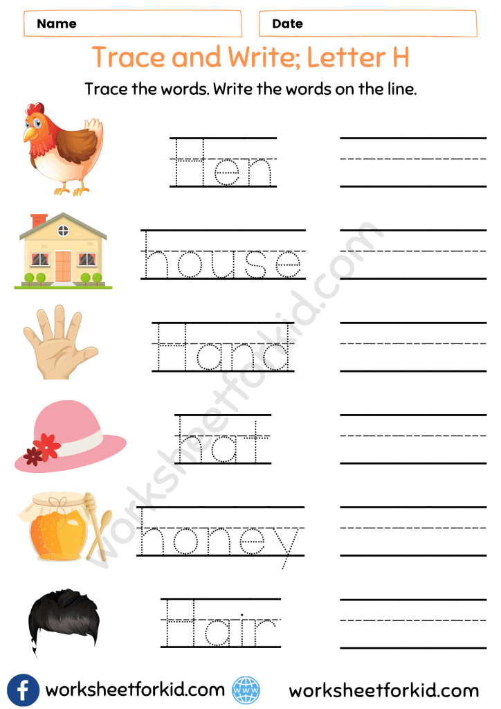 Trace and Write Words Worksheet Free Printable Pdf & Doc - WorksheetForKid